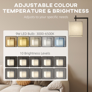 HOMCOM Modern Floor Lamp for Living Room with 10 Brightness Levels