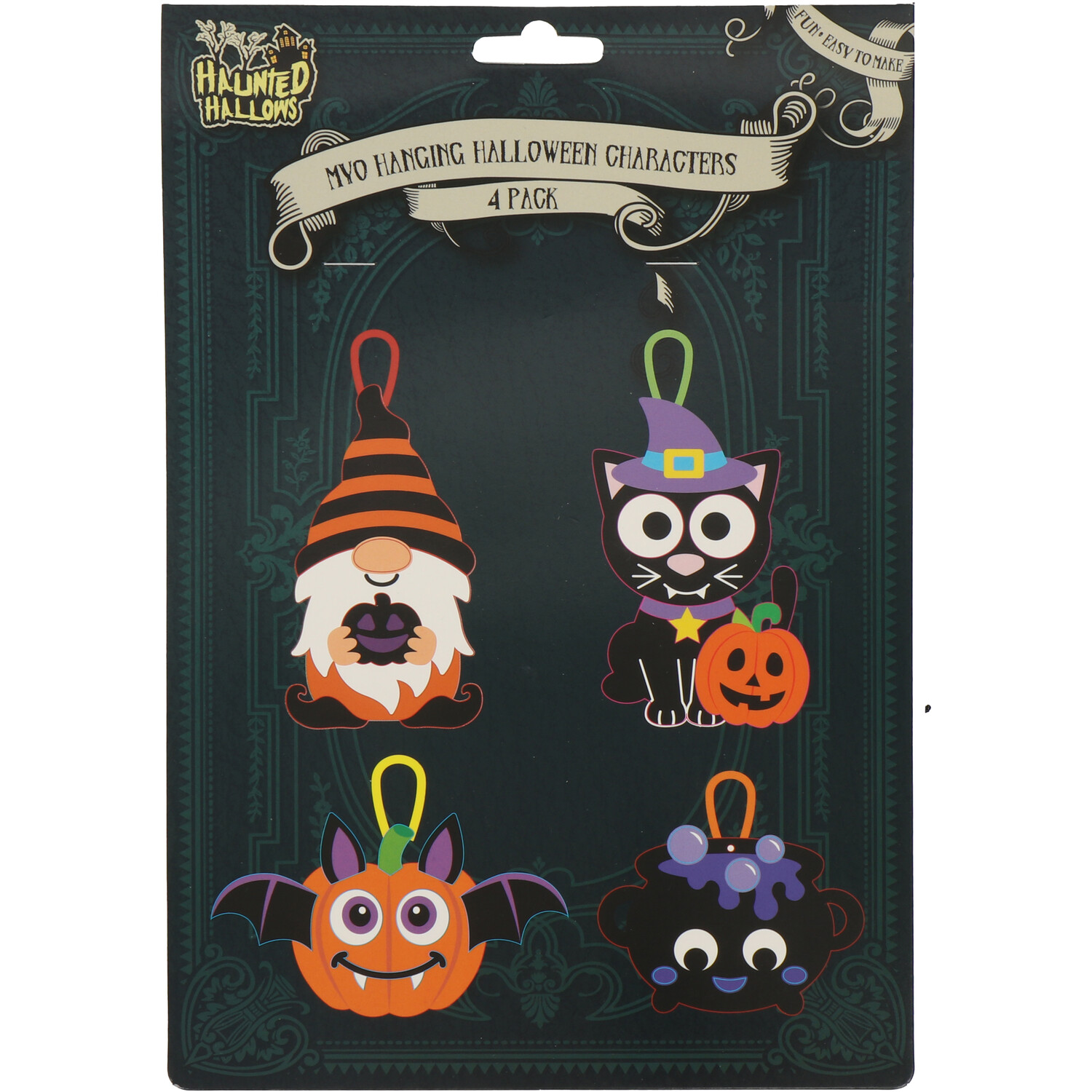 Pack of 4 Make Your Own Hanging Halloween Characters