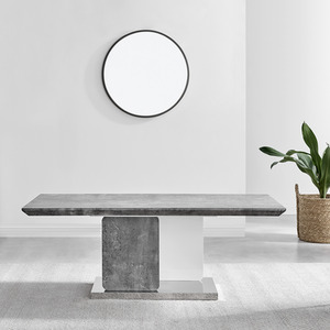 Alba Stone Effect White Gloss and Chrome Coffee Table