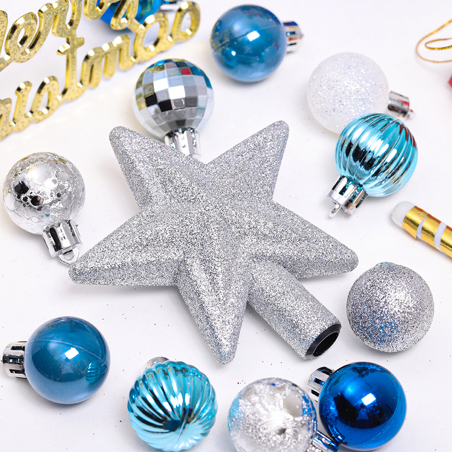 30PCS Christmas Tree Top Hanging Baubles Ornament Home Decor