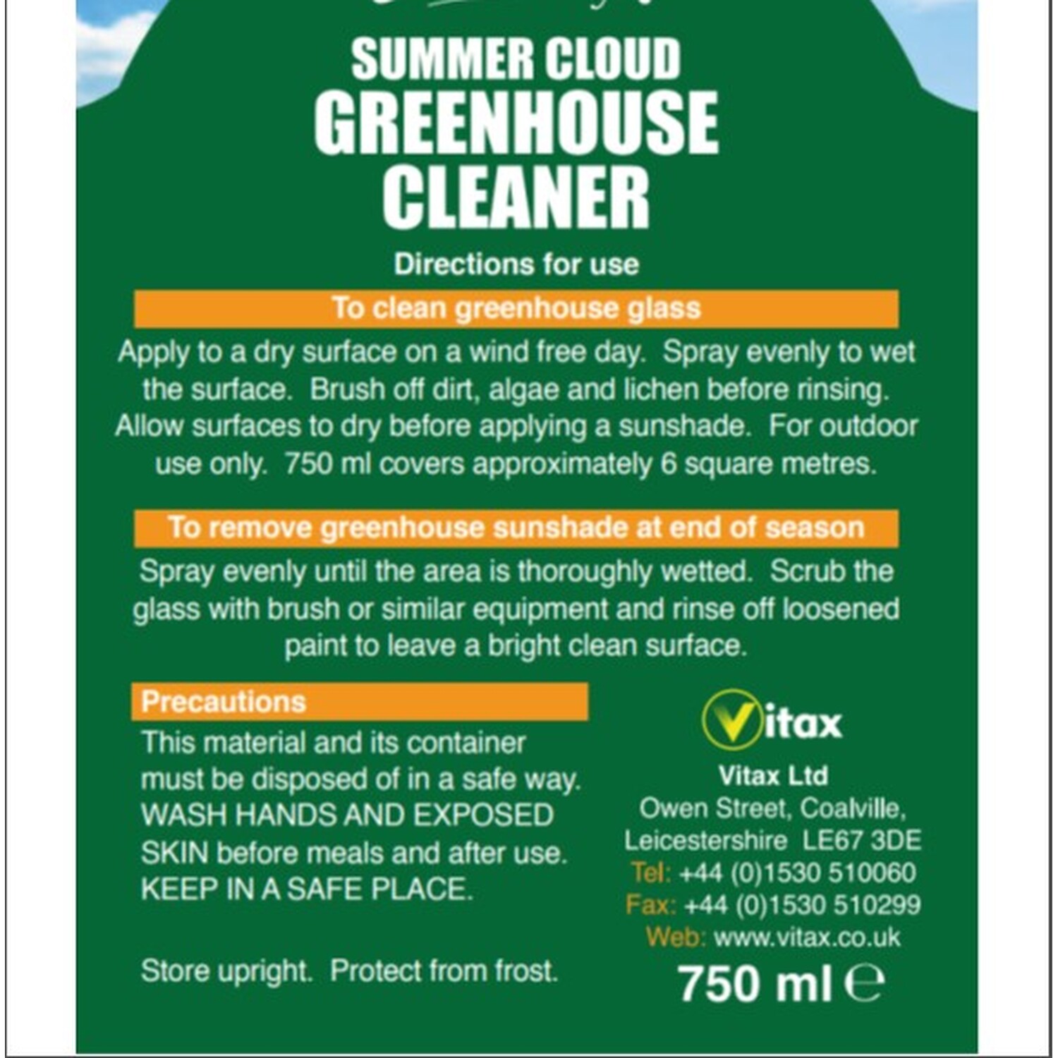 Greenhouse Cleaner Trigger Spray 750ml