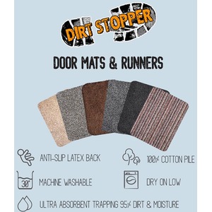 Cotton Dirt Stopper Anti Slip Door Mat 75x100cm