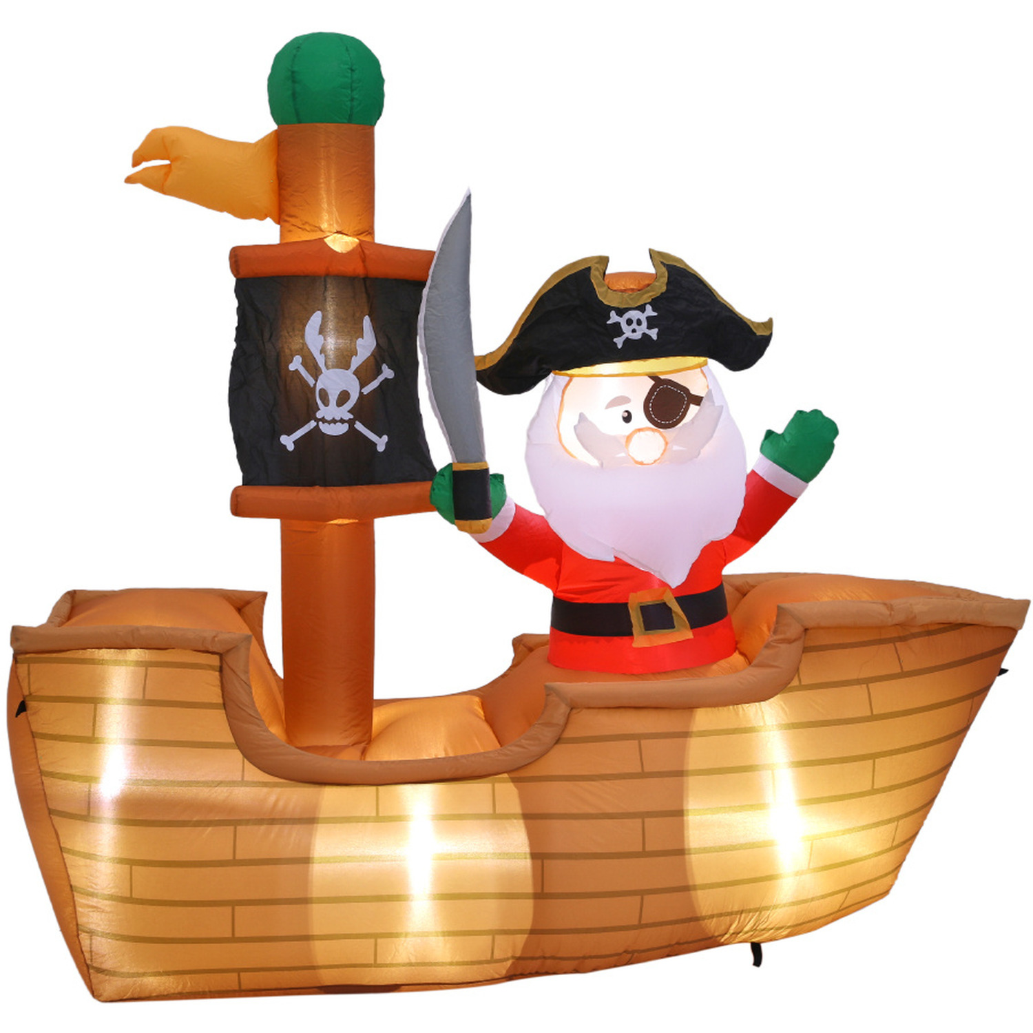 5FT Christmas Cute Santa Pirate LED Inflatable