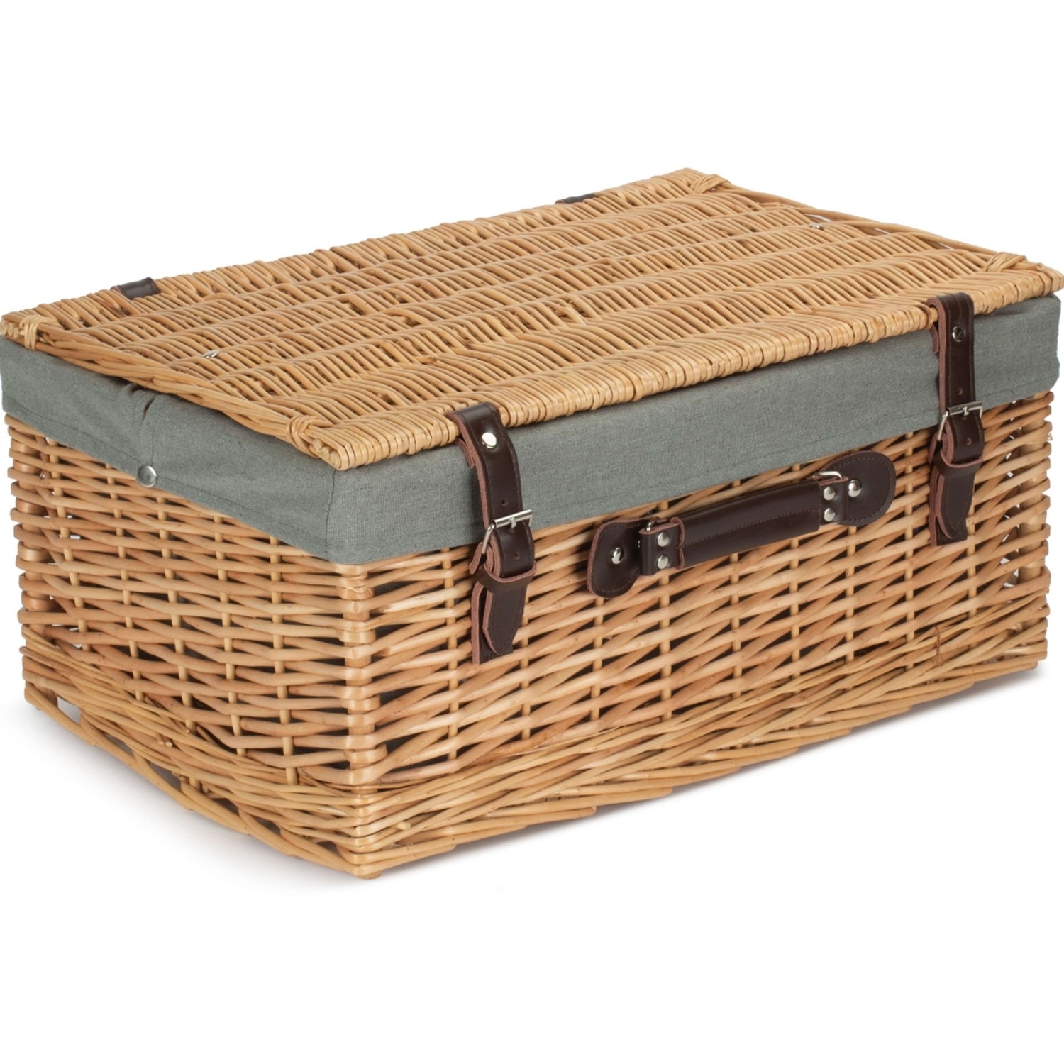 50cm Buff Hamper with Grey Sage Lining