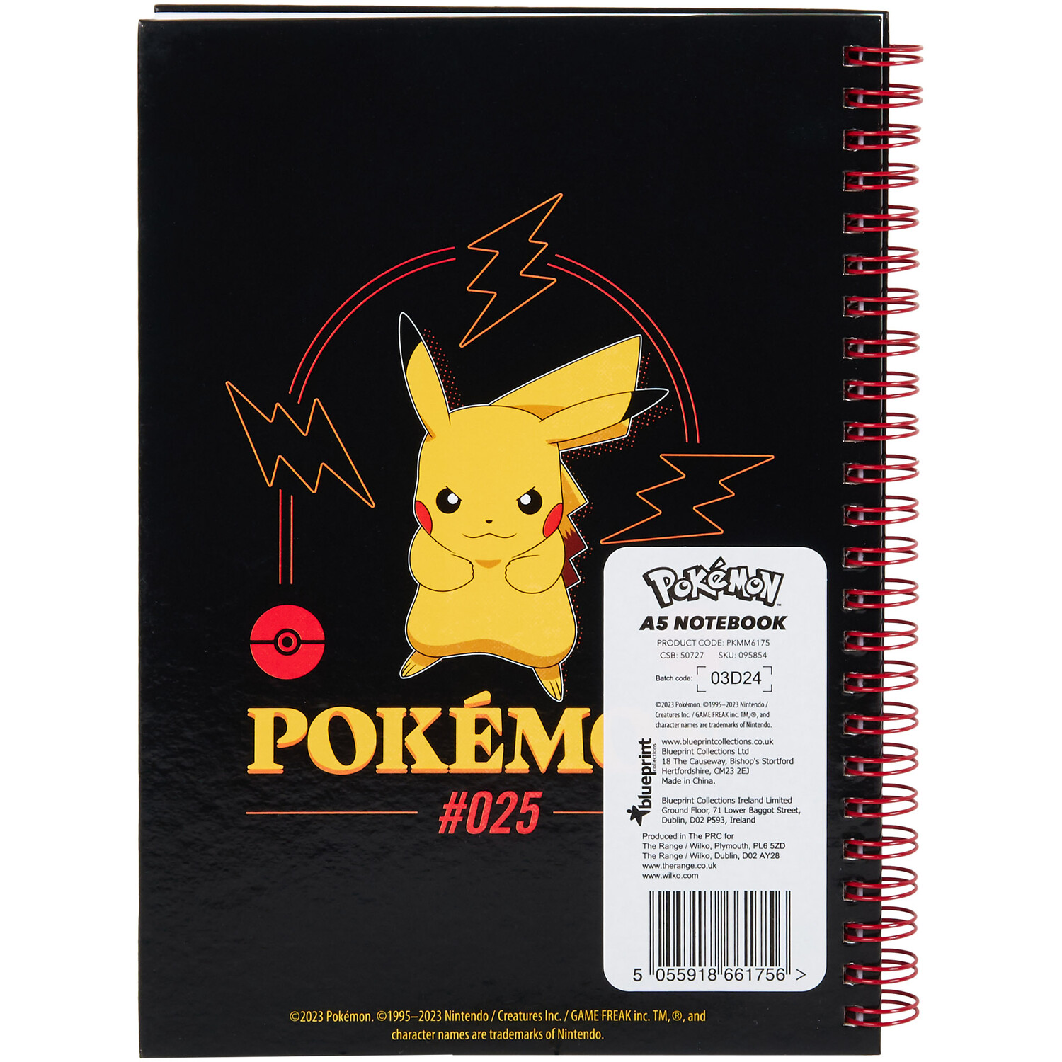 Pokemon Pikachu A5 Notebook