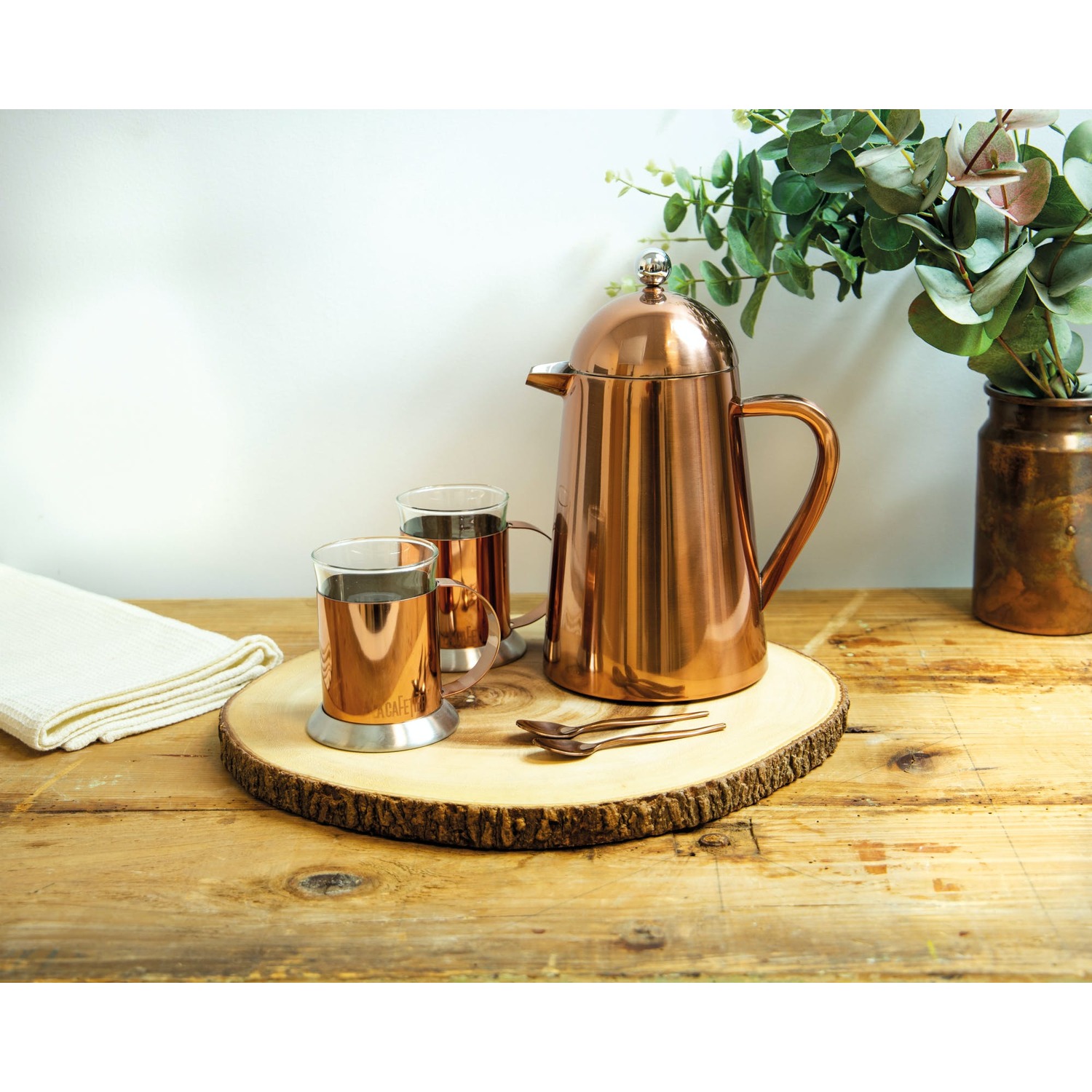 La Cafetiere Thermique Copper Double Walled 8 Cup Cafetiere