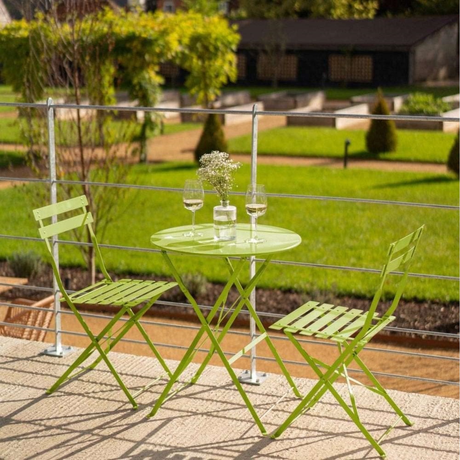 2 Seater Folding Powder Coated Metal Garden Dining Bistro Set