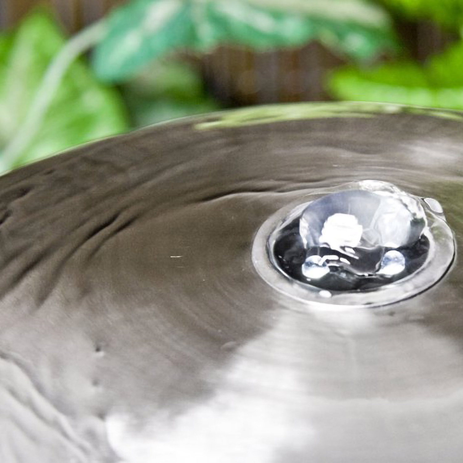 Abbey Falls Mushroom Water Feature Stainless Steel with Lights