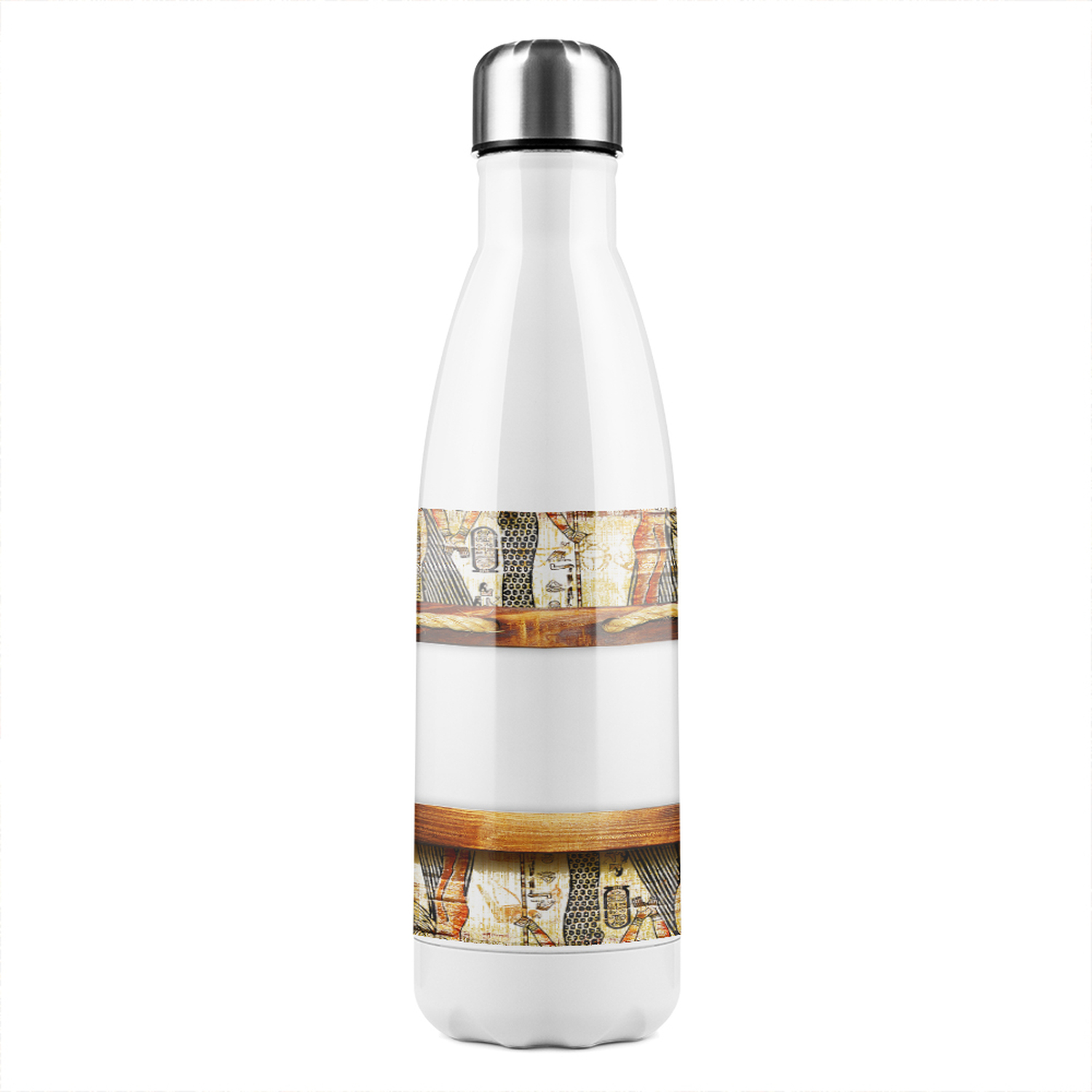 Rustic Egyptian Wooden Frame Stainless Steel Bottle