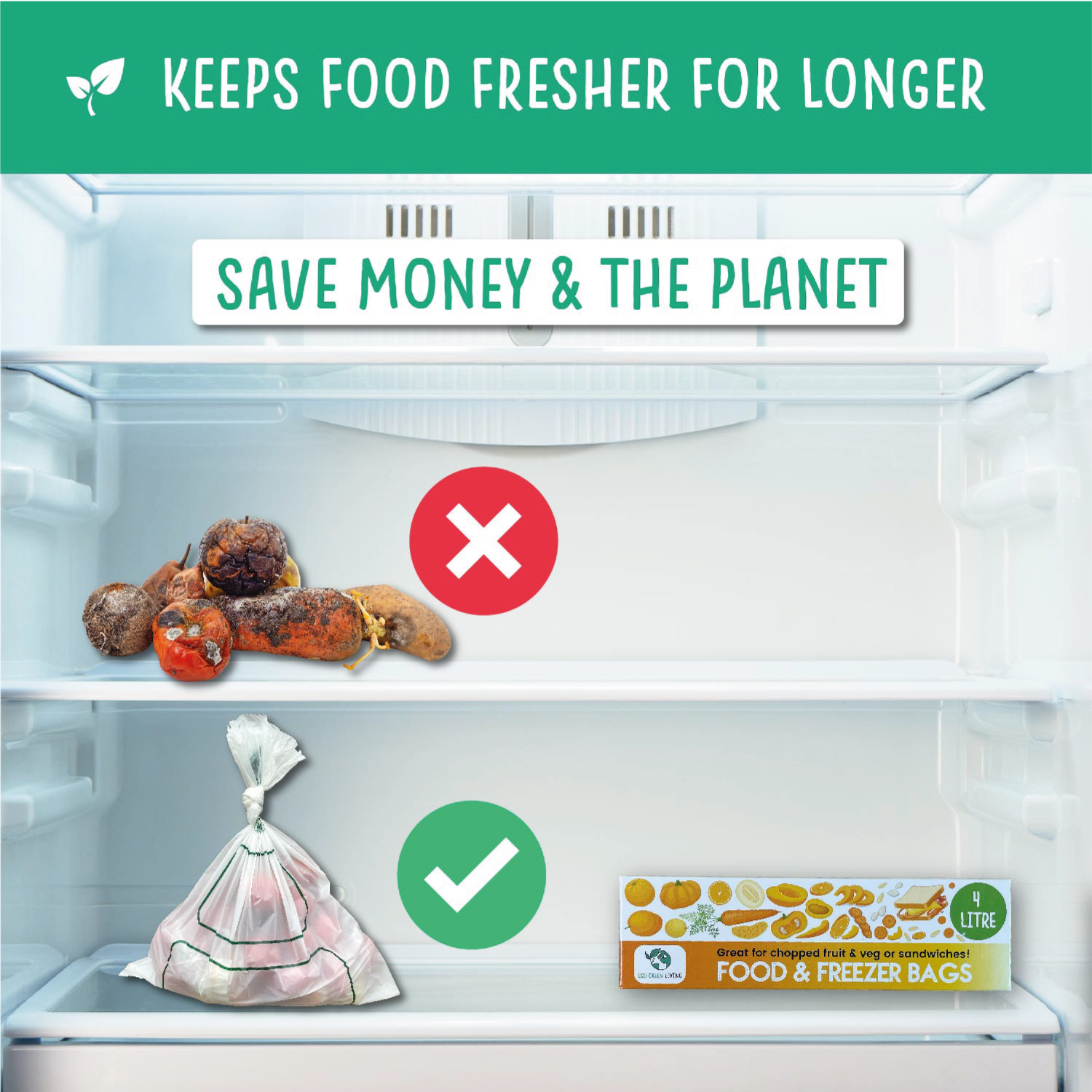 Eco Green Living 4 Litre Food Storage Bags