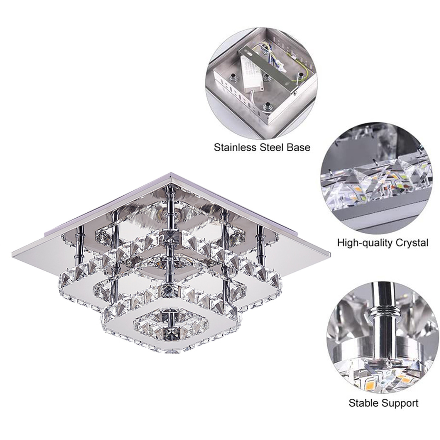 Double-tiers Crystal LED Ceiling Light