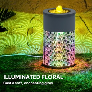 Outsunny Waterfall Fountain with LED Lights and Cut-out Design