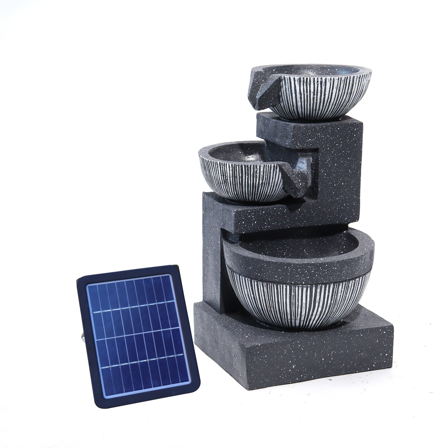 3-Tier Cascade Bowls Solar Water Fountain