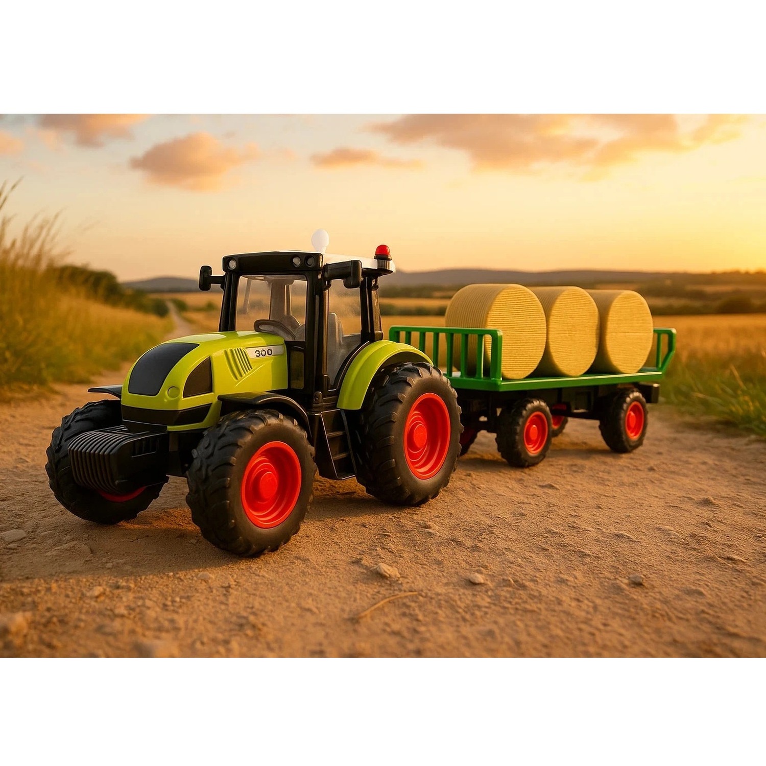 2Pcs Farm Tractor Toy Truck Set