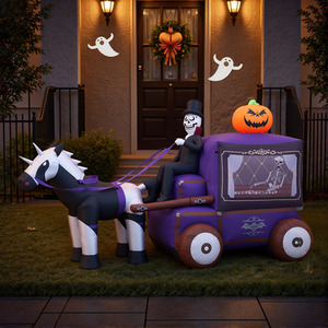 Halloween Inflatable Carriage with Grim Reaper