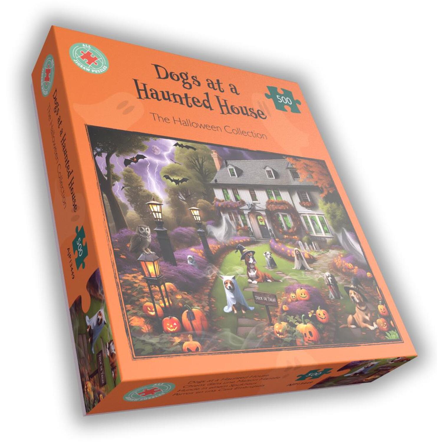 Dogs at a Haunted House 500 Piece Jigsaw Puzzle