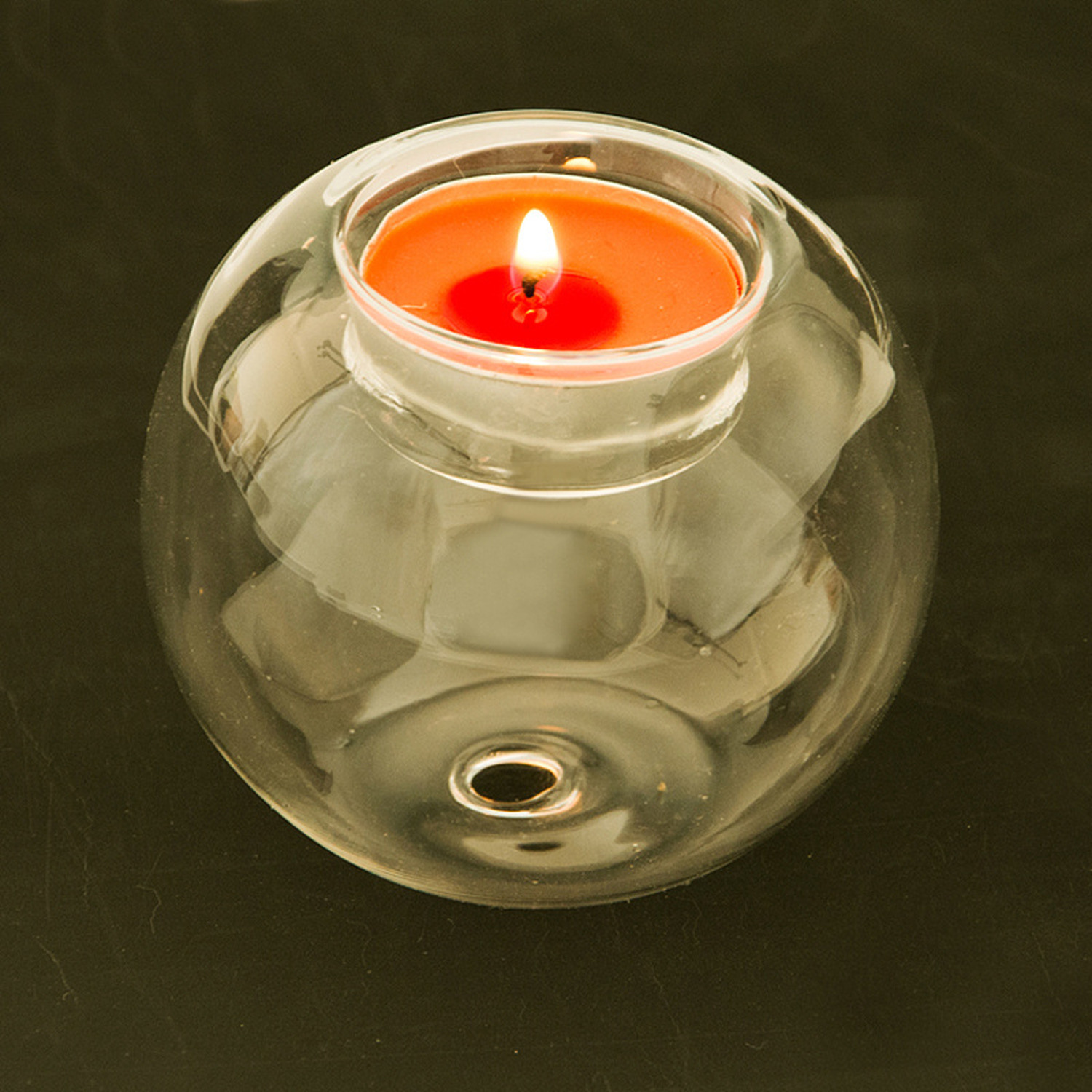 6-Piece Round Glass Ball Clear Tealight Candle Holder Wedding Party Decor