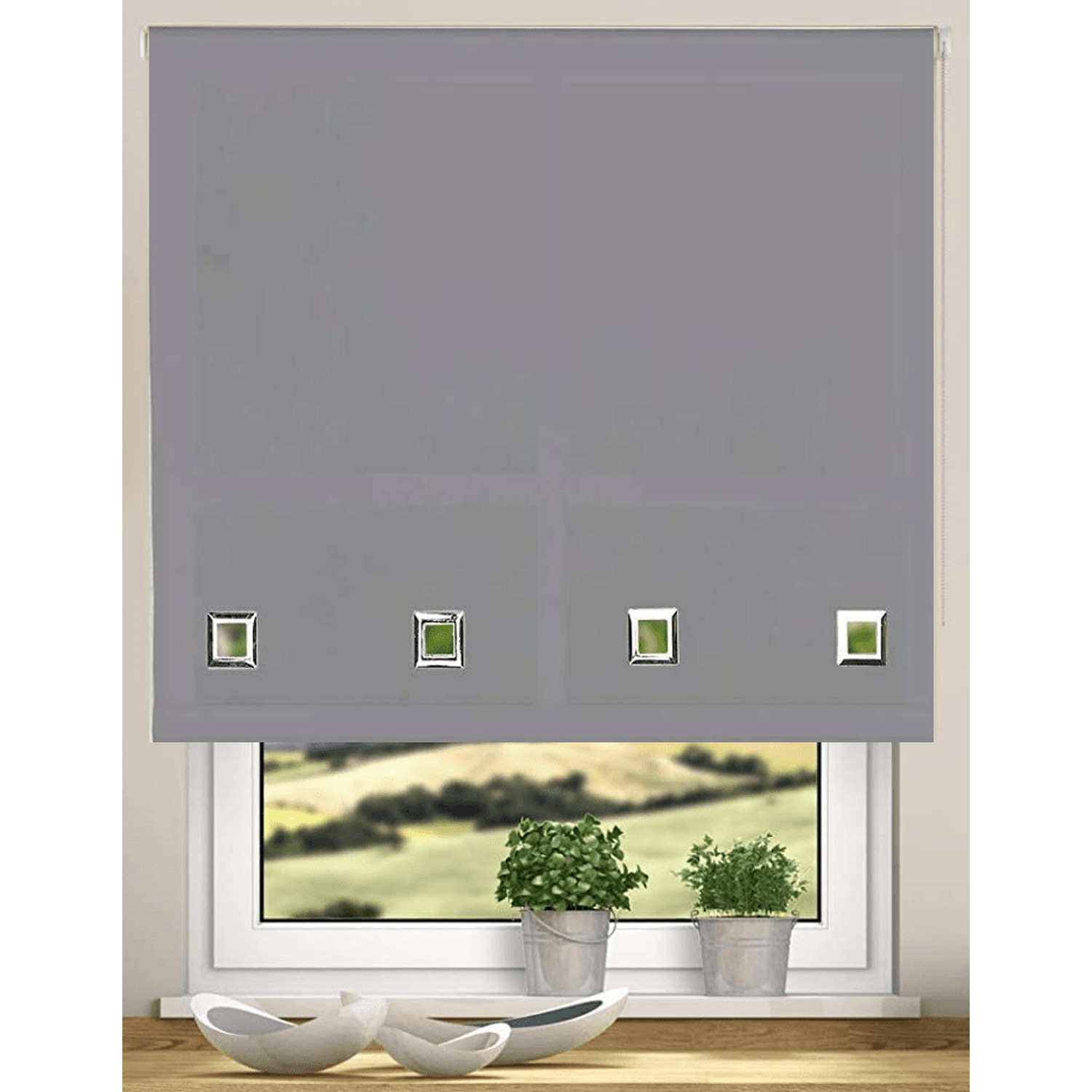 Easy Fit Trimmable Square Eyelet Roller Blinds