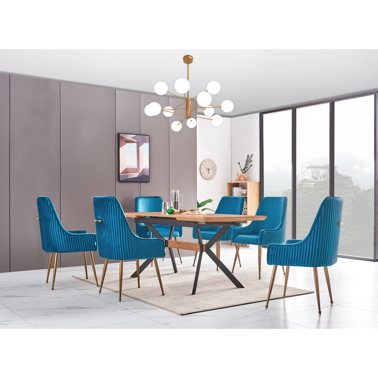 Soho Blaze LUX Dining Set Includes a Table and 6 Chairs