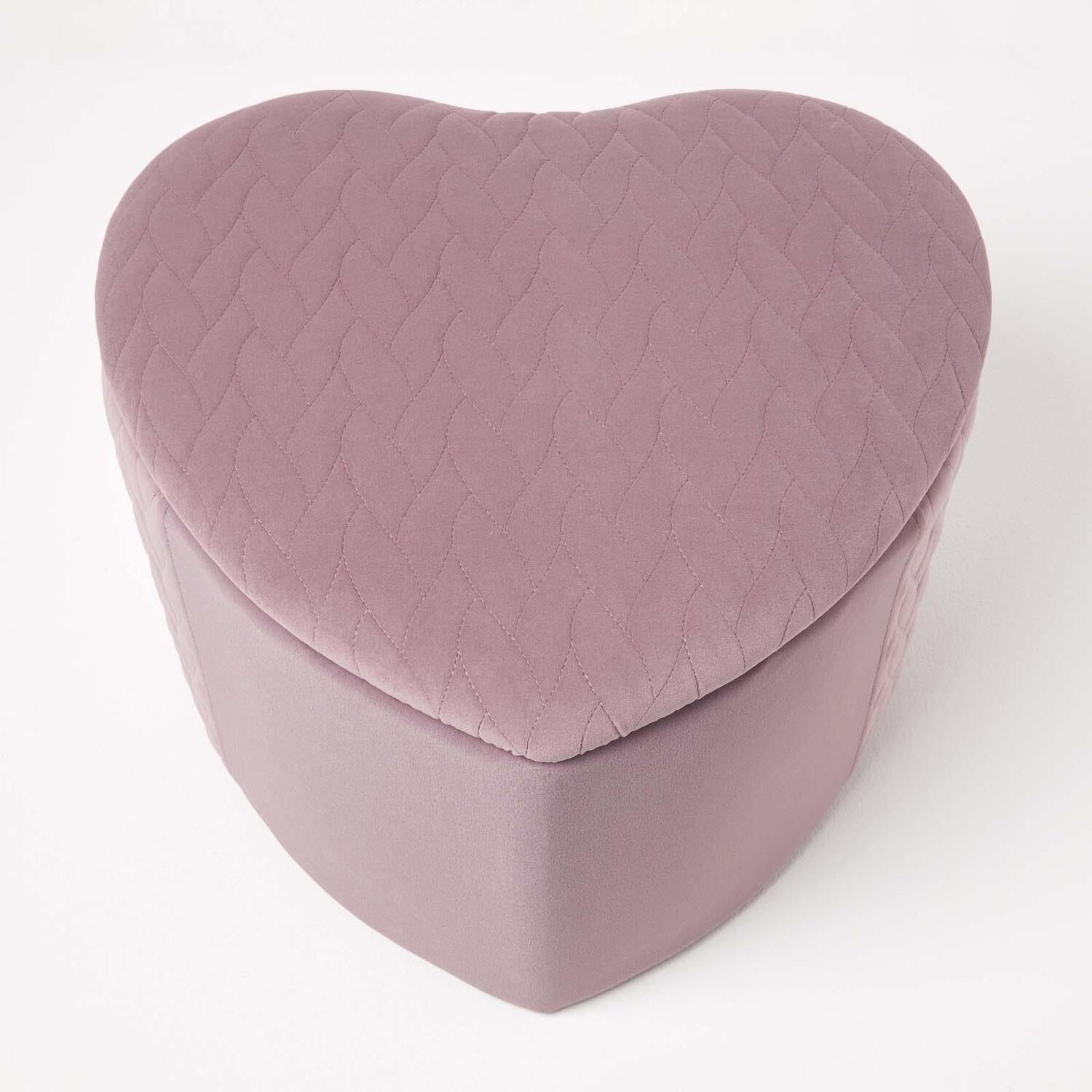 Arundel Heart-Shaped Velvet Footstool with Storage