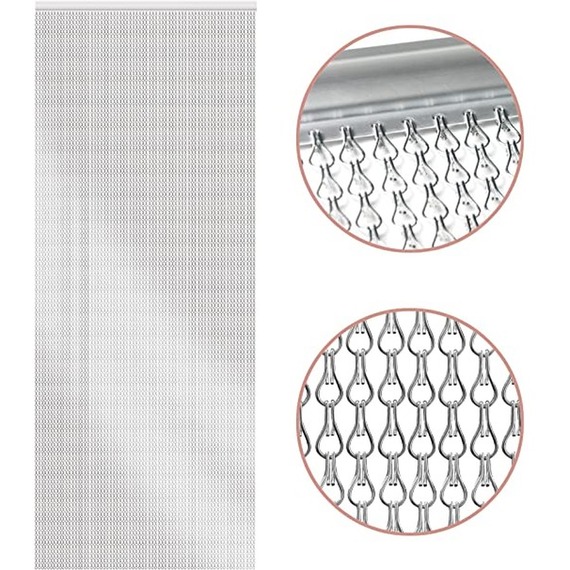 GlamHaus Heavy Duty Metal Fly Screen Aluminium Chain Door Curtain