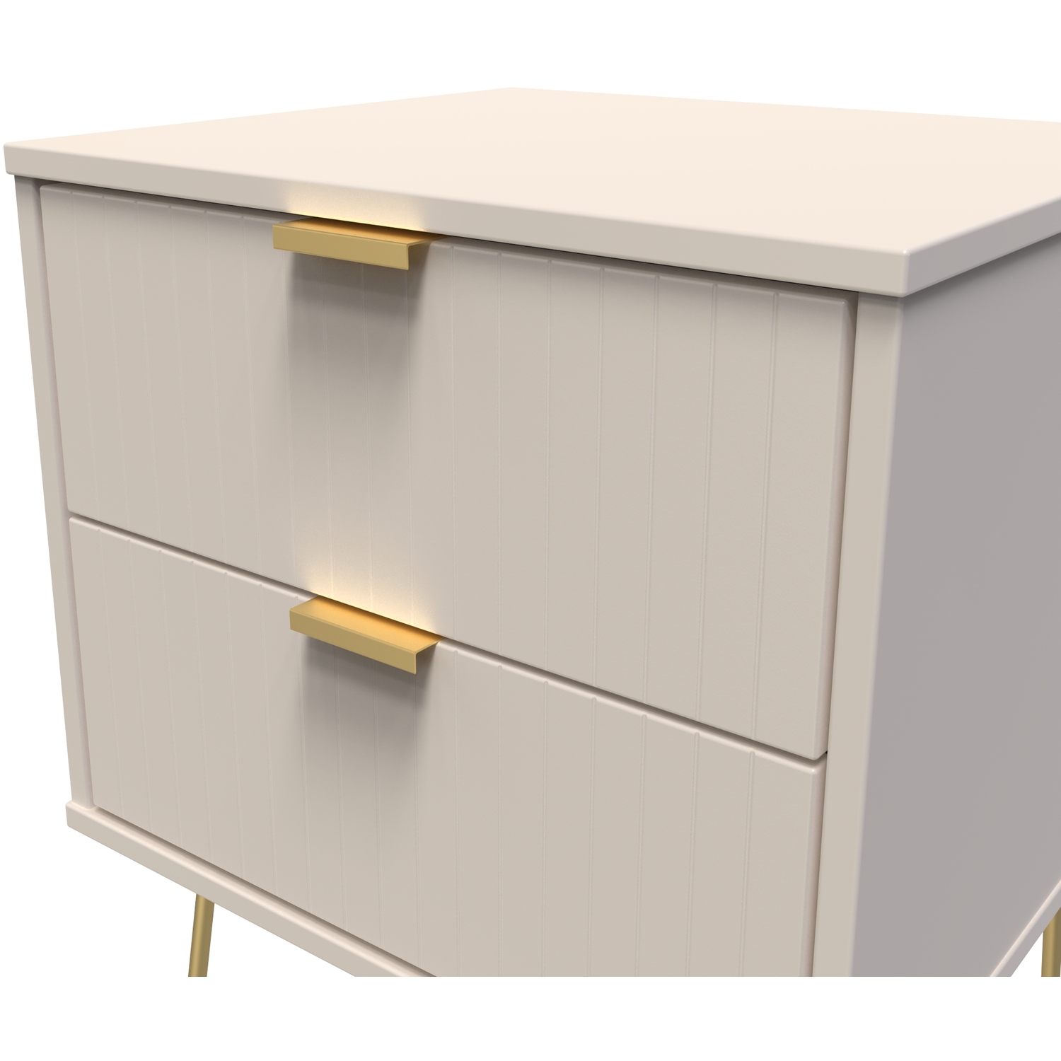 Linear Ready Assembled 2 Drawer Bedside Cabinet