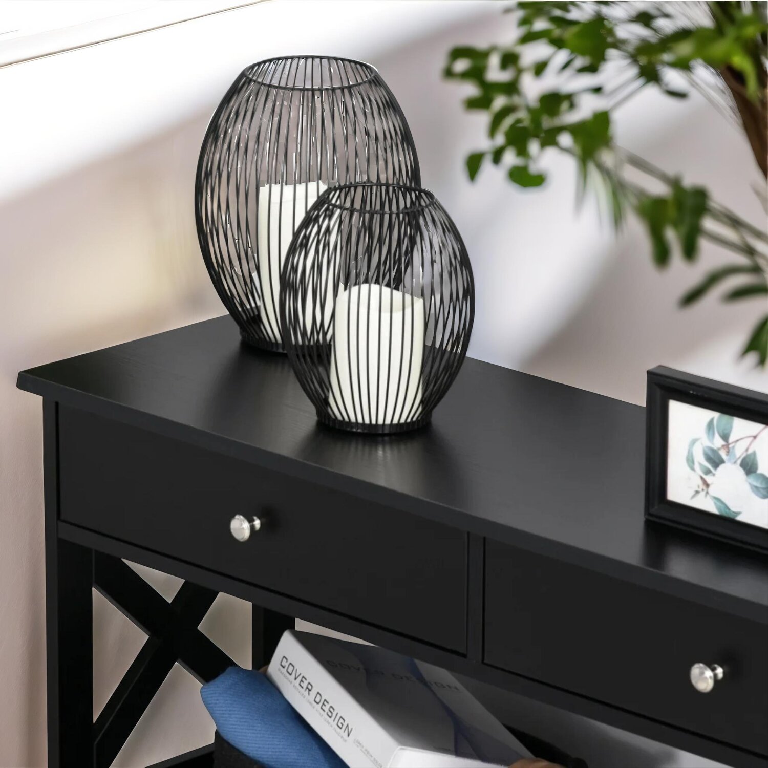 3 Tier Console Table With 2 Drawers