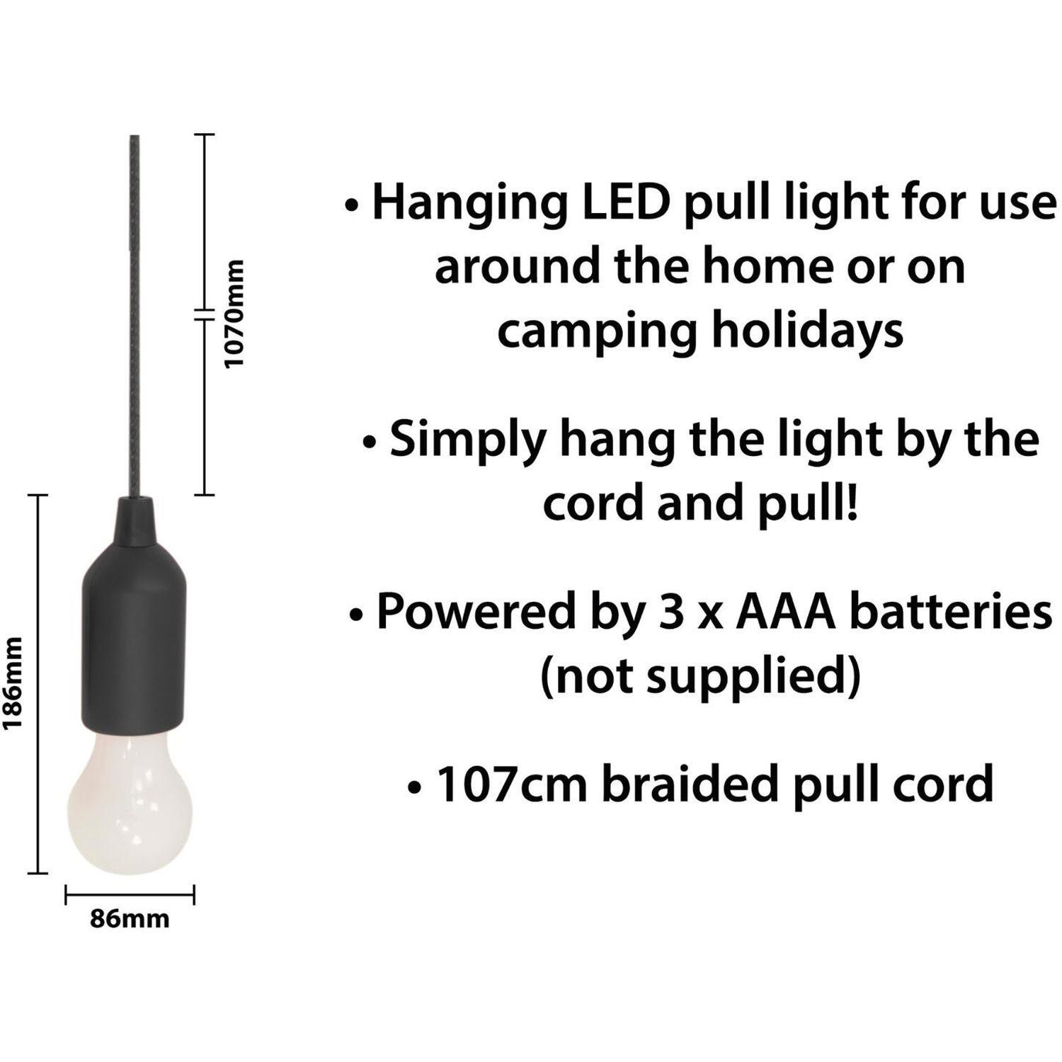 Pack of 5 LED Hanging Pull Light Battery Operated