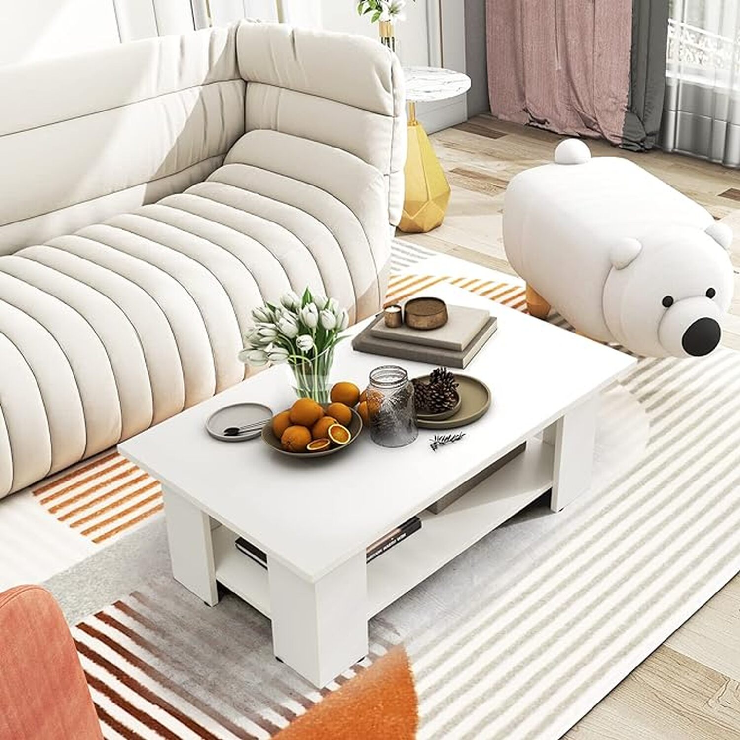 2-tier Modern Coffee Table Center Cocktail Table