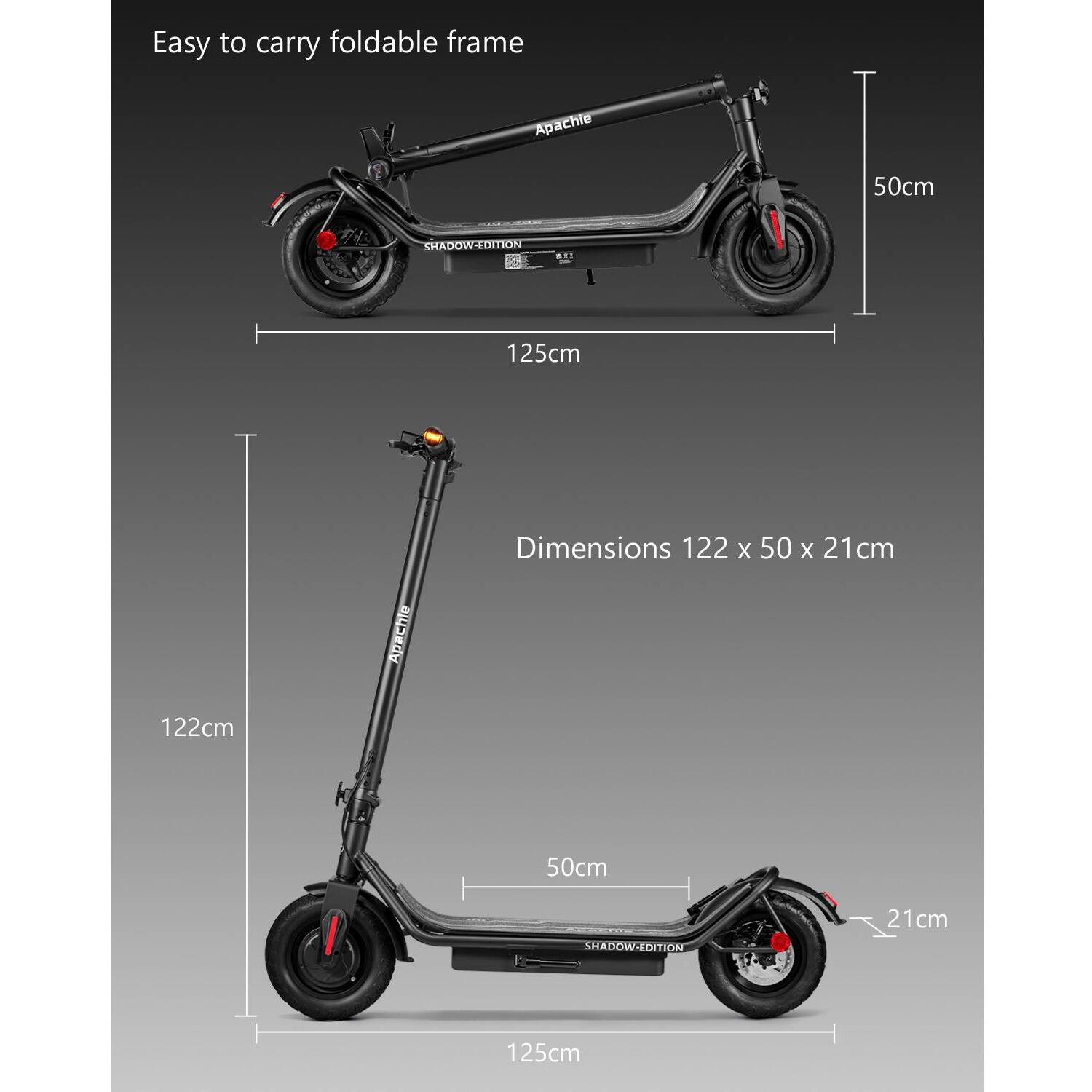 Apachie Shadow Edition 500W Electric Scooter
