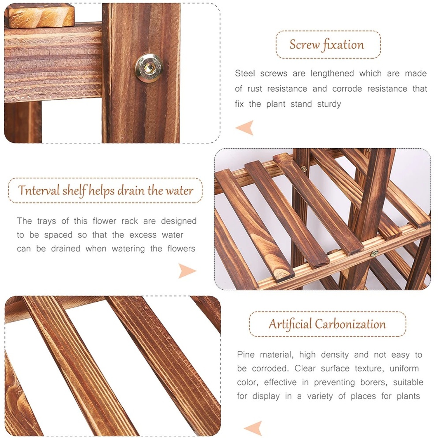 Large Wooden Plant Stand Display