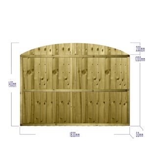 Premier Dome Top Feather Edge Fully Framed Garden Fence Panels