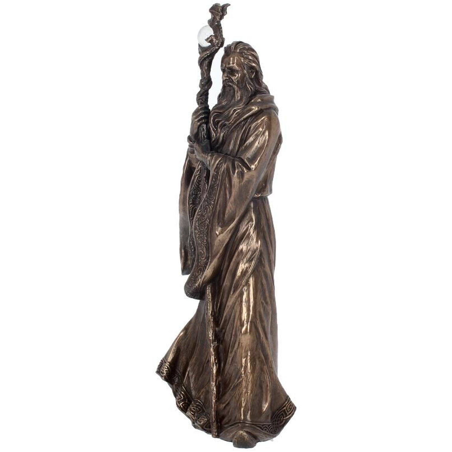 Wizard Merlin Figurine - Bronze colour