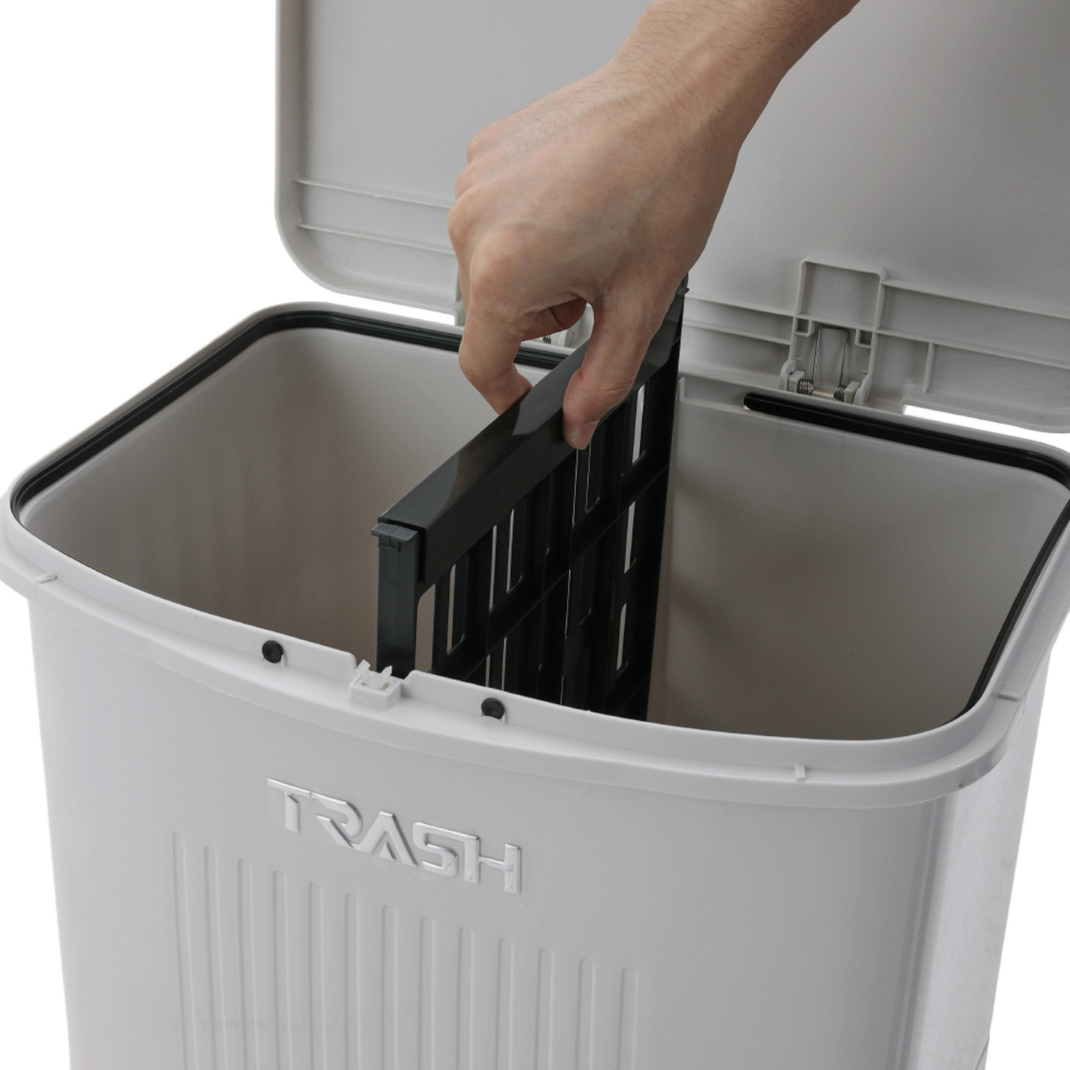 45L 3-Tier Step-Open Trash Bin with Inner Buckets