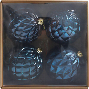 Set of 4 Textured Baubles