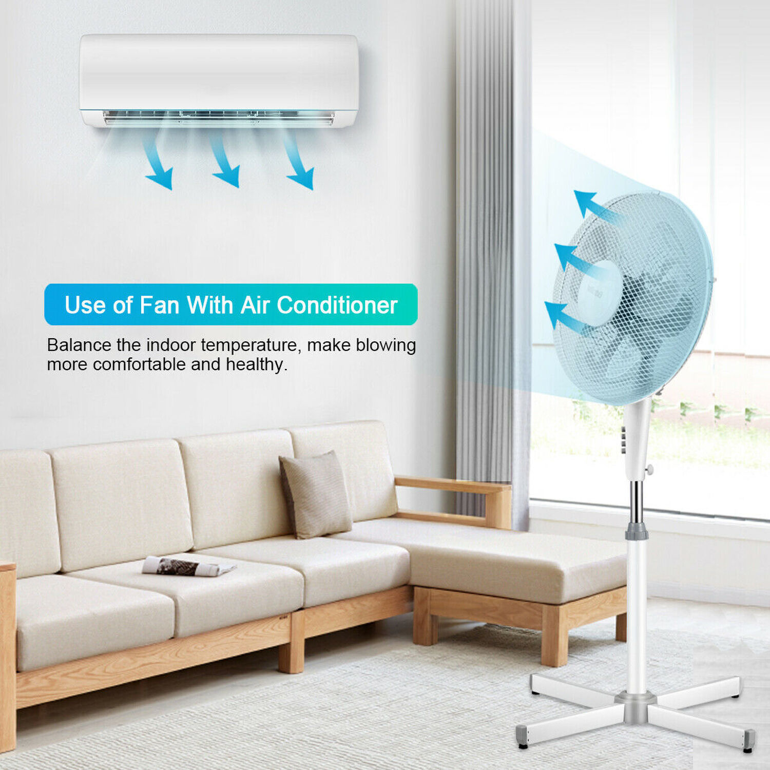 ExtraStar 16 inch Stand Fan, 3 Speed