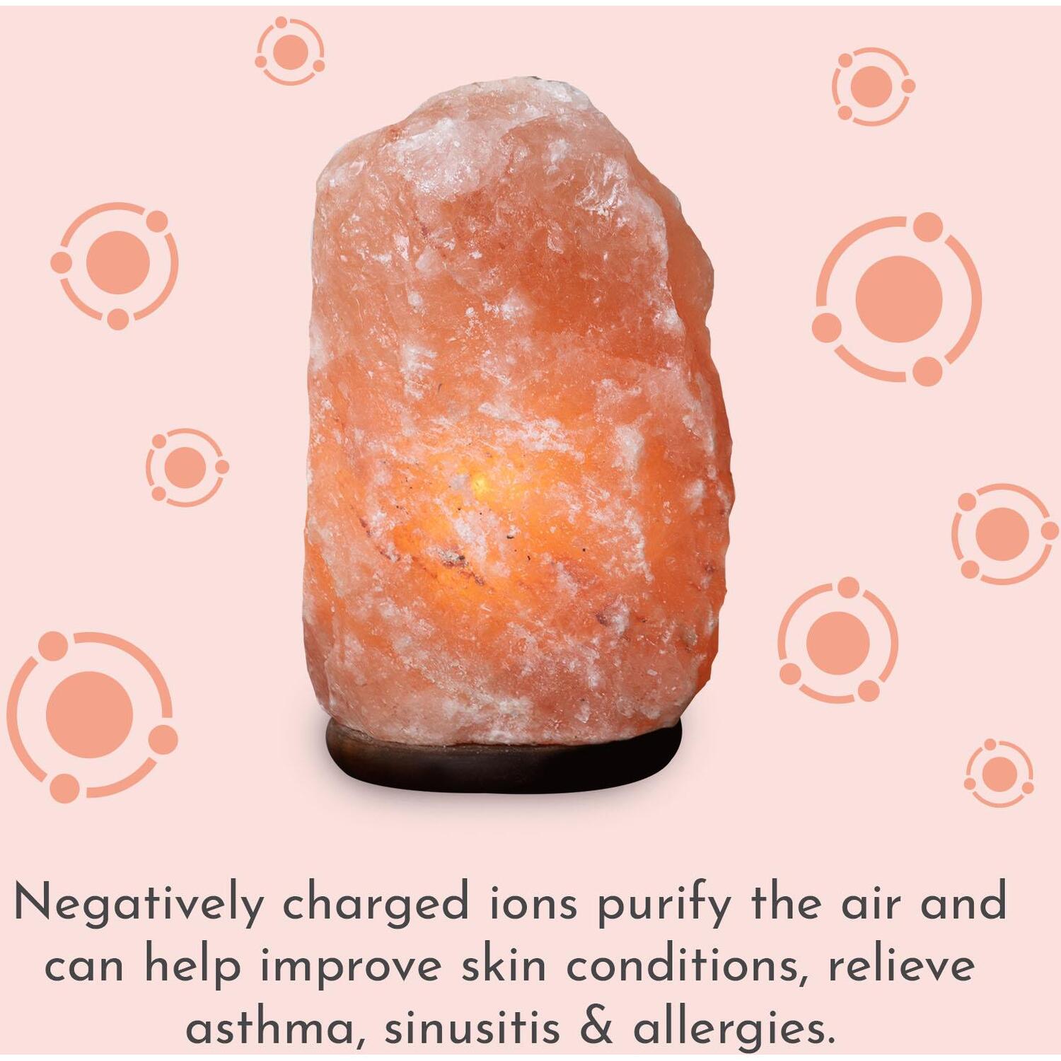 Haven Himalayan Crystal Handcrafted Salt Lamp Wooden Base, Large