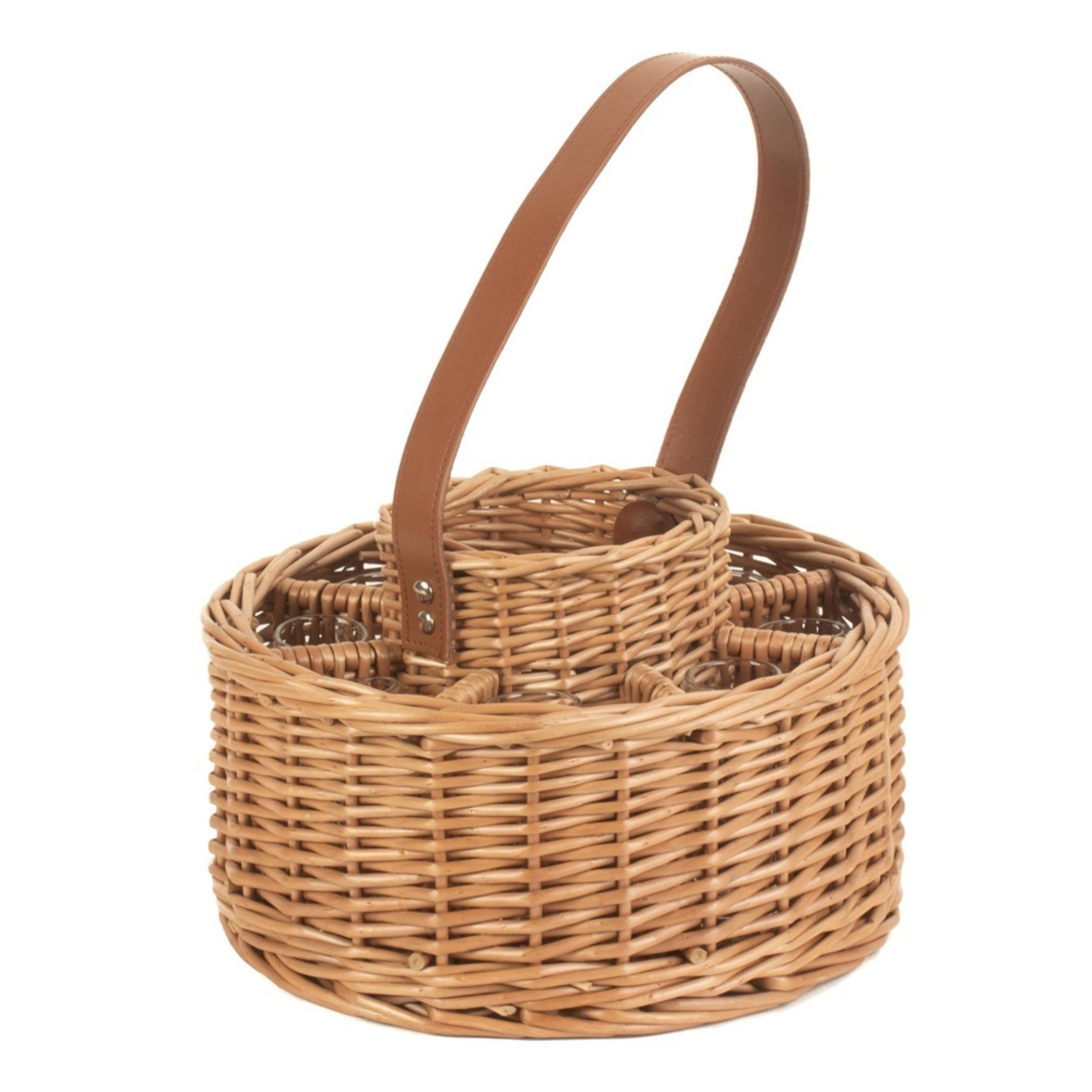 Round Wicker Whisky Celebration Drinks Carrier
