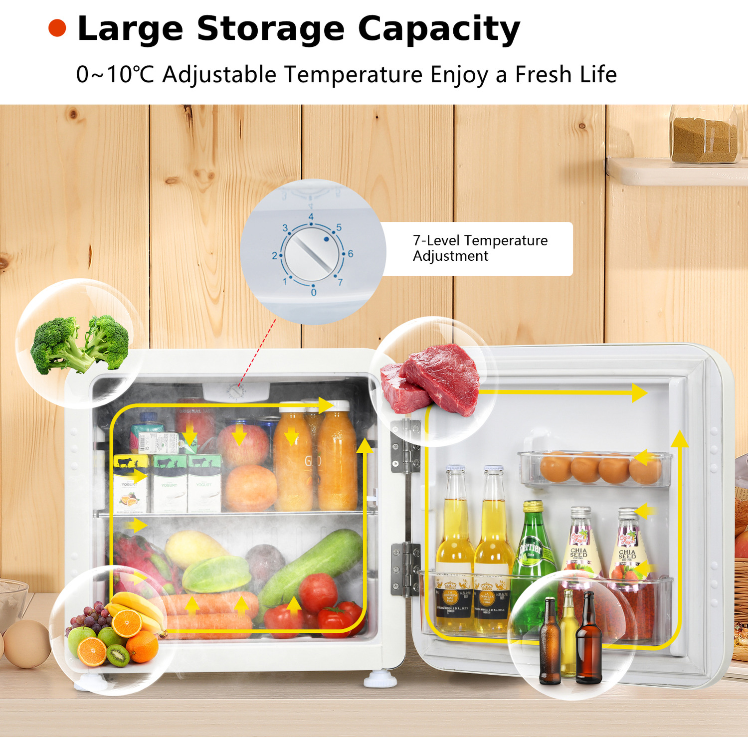 Refrigerator Single Door Mini Fridge Compact Countertop