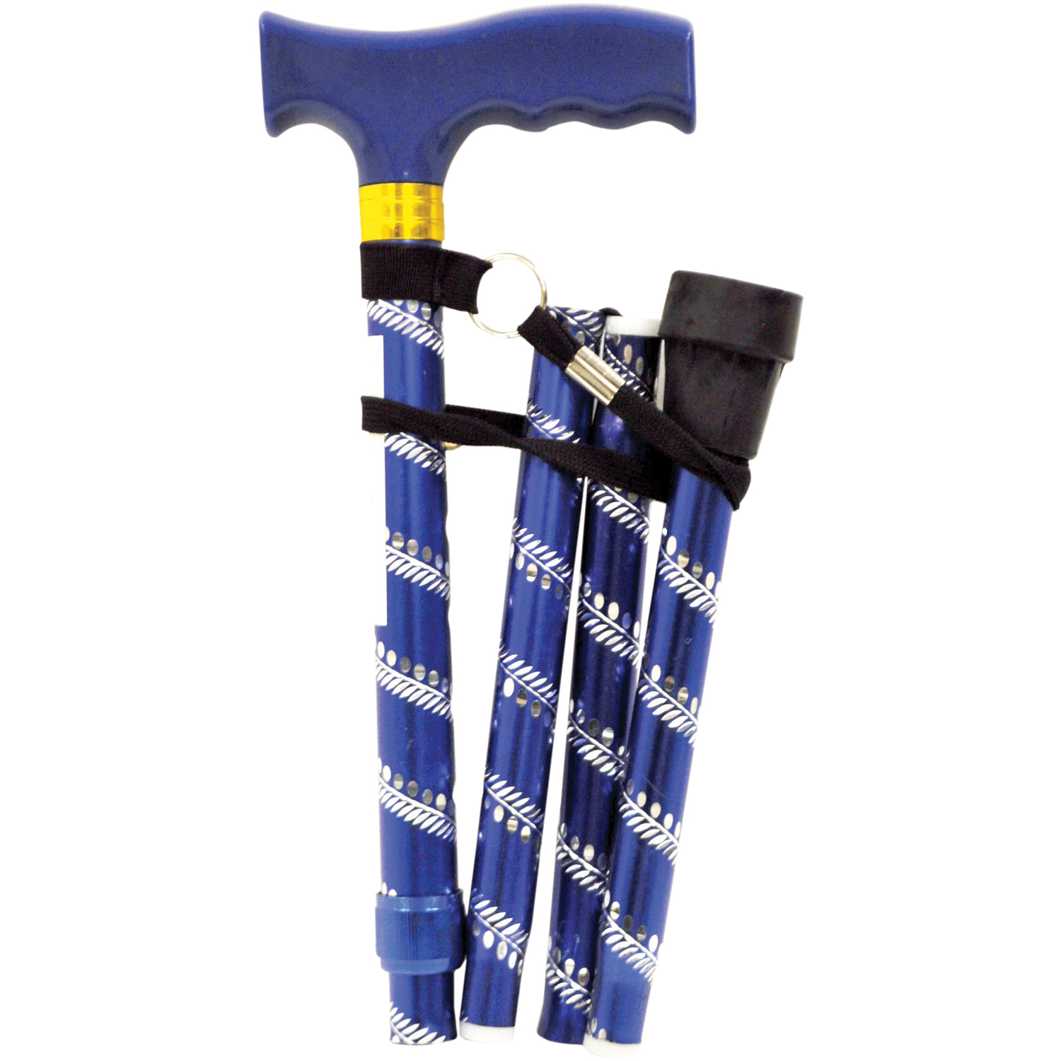 Extendable Plastic Handled Walking Stick with Engraved Pattern