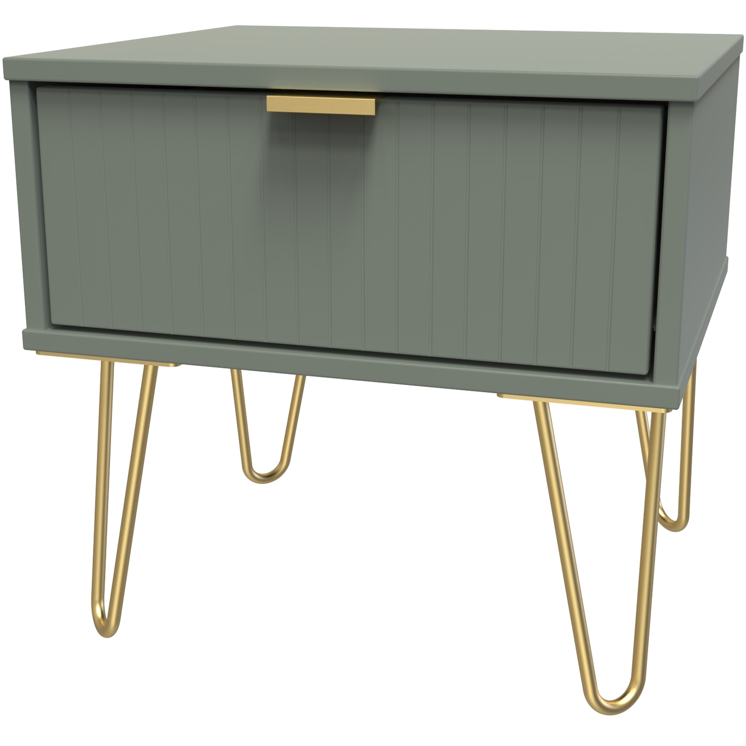 Linear Ready Assembled 1 Drawer Bedside Cabinet with Legs