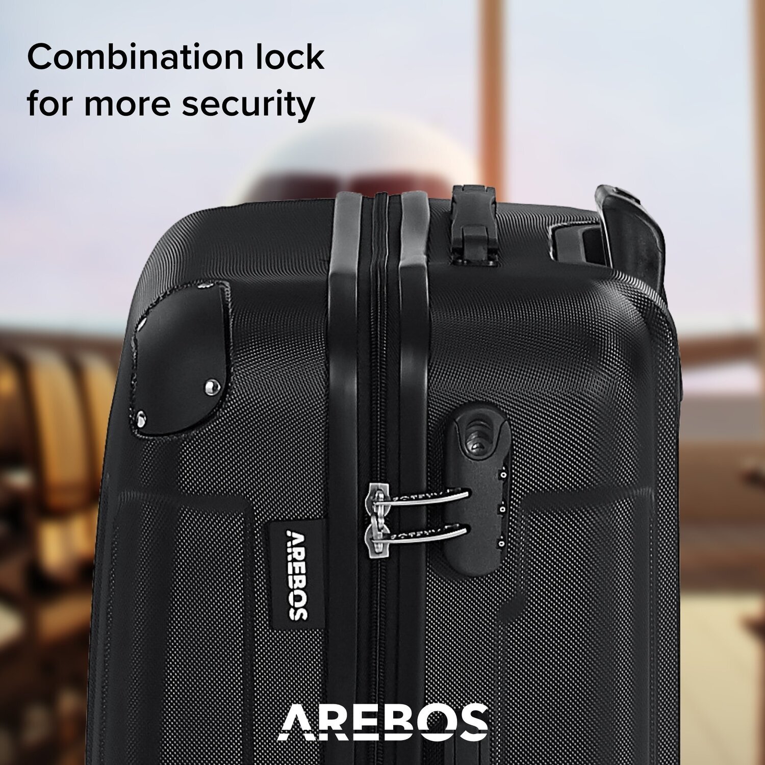 Set of 4 ABS Hard Shell Travel Suitcases With Telescopic Handle