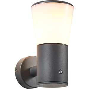 CGC OTIS Anthracite Dark Grey Outdoor Wall Light Lantern Opal Difffuser