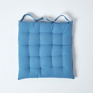 Solid Cotton Seat Pad with Button Straps