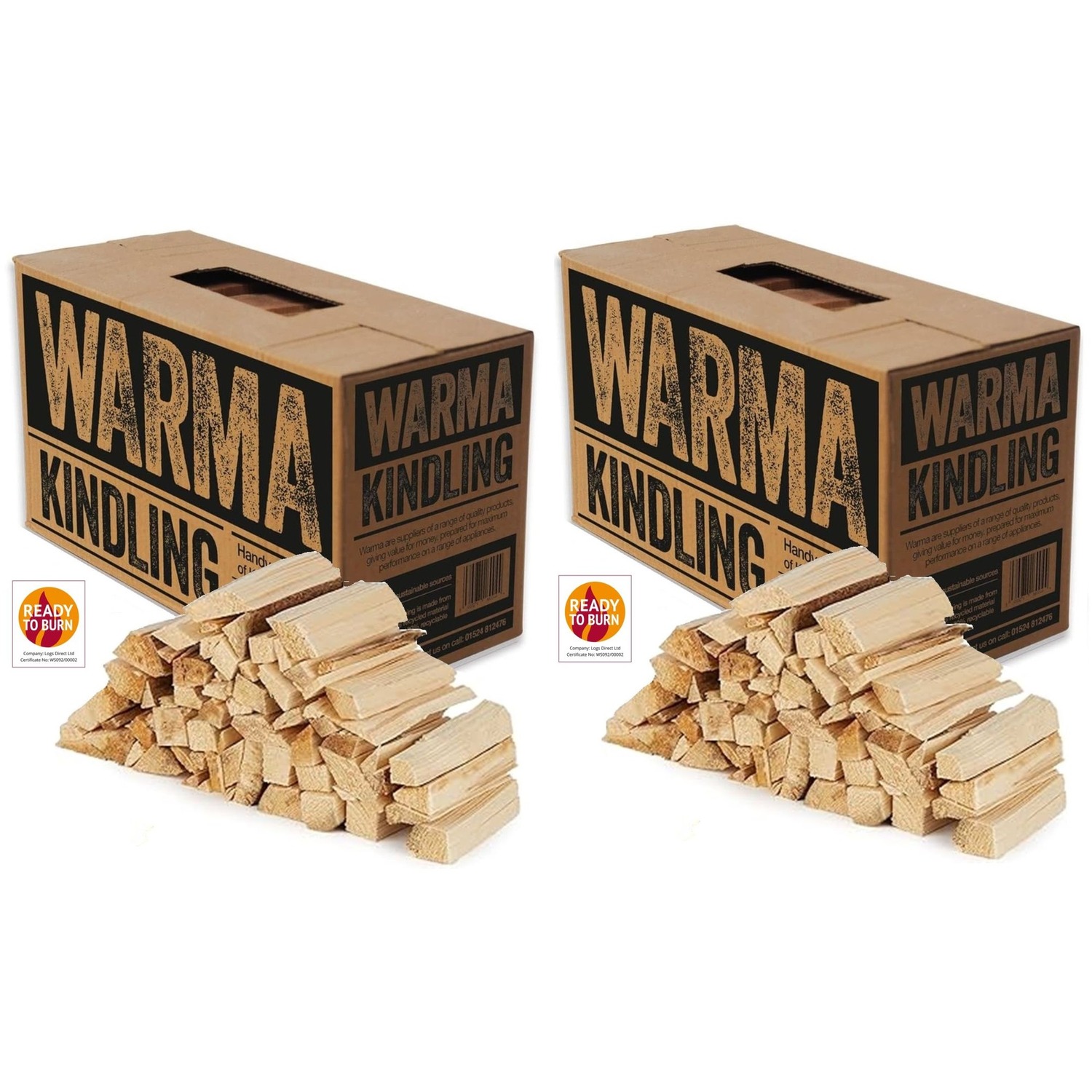 2 Boxes Warma Premium kindling Wood Kiln Dried BBQ Fire Burner 3kg