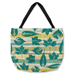 Autumn Pattern With Leaves On Geometric Tote bag