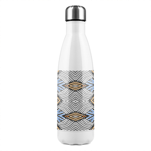 Abstract Geometric Roughly Hatched Shapes Stainless Steel Bottle