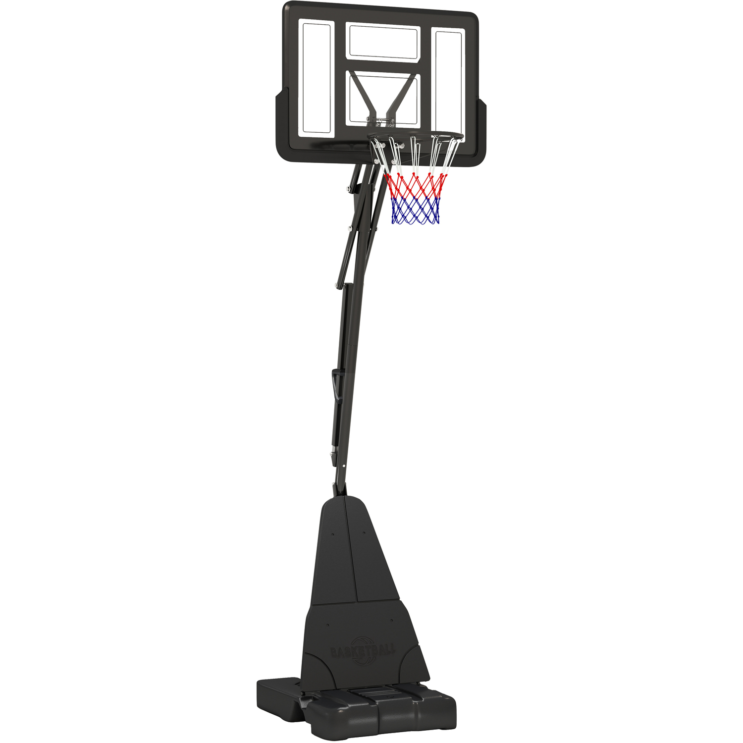 2.45-3.05m Adjustable Basketball Hoop and Stand with Wheels