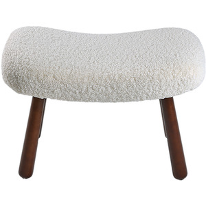 Sherpa Upholstered Armchair with Matching Footstool