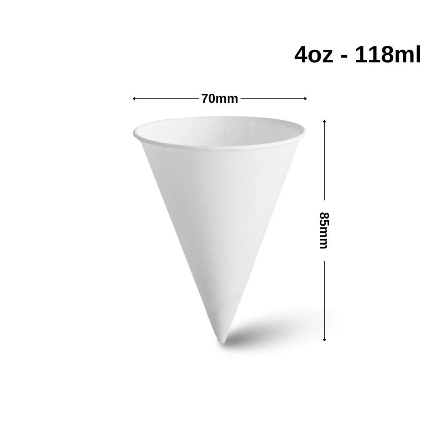 Cone Cups 4oz Disposable Paper Water Cups